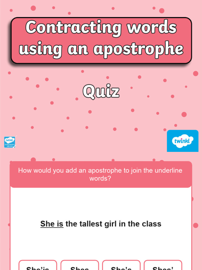 Using Apostrophes in Contractions | PDF