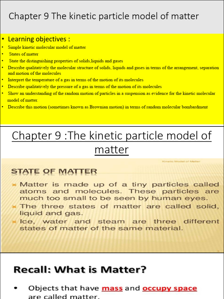 Chapter 9 - The Kinetic Model of Matter | PDF | Temperature | Thermometer