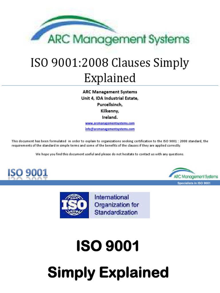 ISO 9001 Clauses Simply Explained | PDF | Iso 9000 | Quality (Business)