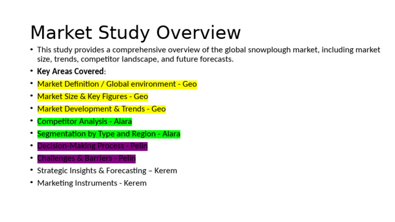 Market Study Overview | PDF