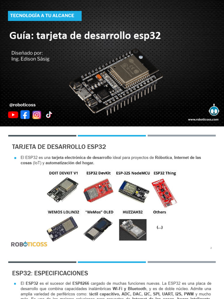 Guia Esp32 FREE | PDF | Convertidor digital a analógico | Arduino