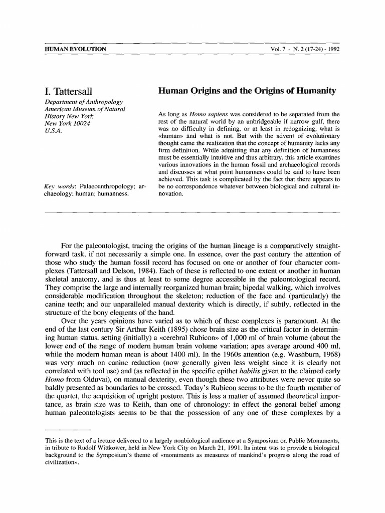 Human Origins and The Origins of Humanit | PDF | Homo | Human Evolution