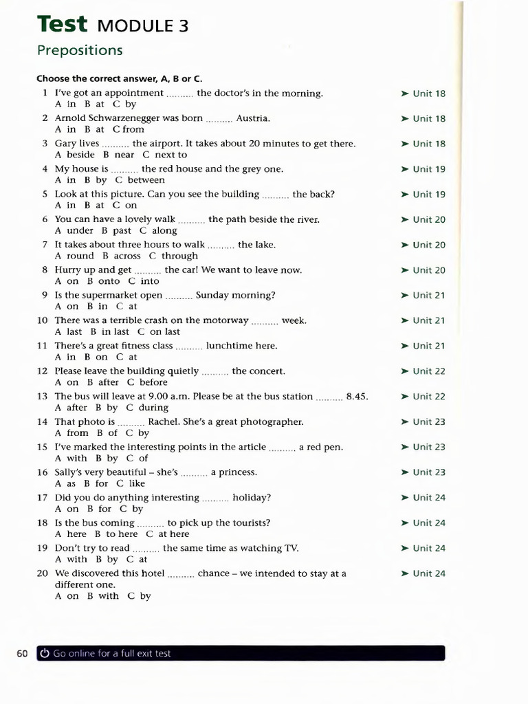 3 Prepositions MyGrammarLab Elementary A1 A2 71 | PDF