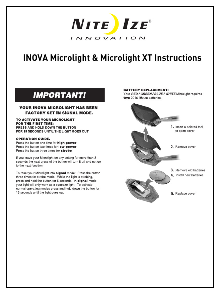 INOVA Microlight & Microlight XT Instructions | PDF