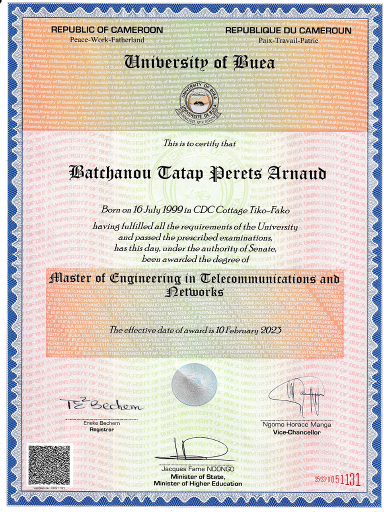 Masters Degree Certificate | PDF