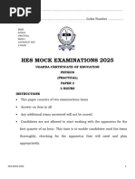 Senior One Physics Paper 1 2025 | PDF
