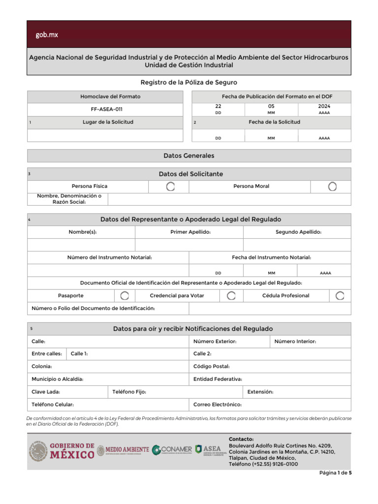 FF ASEA 011 Registro de La Po Liza de Seguro | PDF | Póliza de seguros | México
