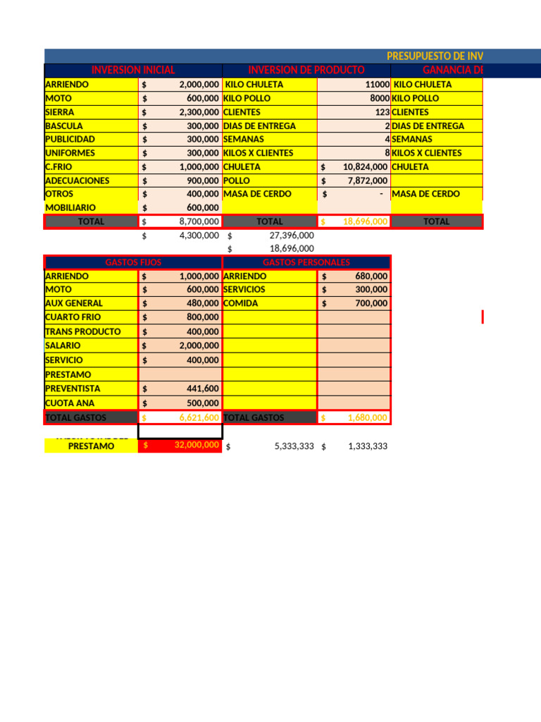 Presupuesto Gastos y Costo 2024 | PDF