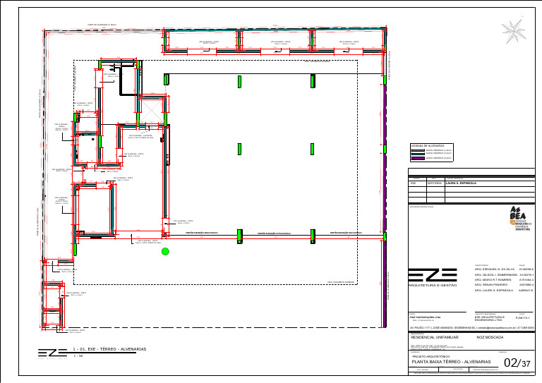 Eze PRF Noz Arq Ex r02 v01 Folha 02 Planta Baixa Térreo Alvenarias | PDF