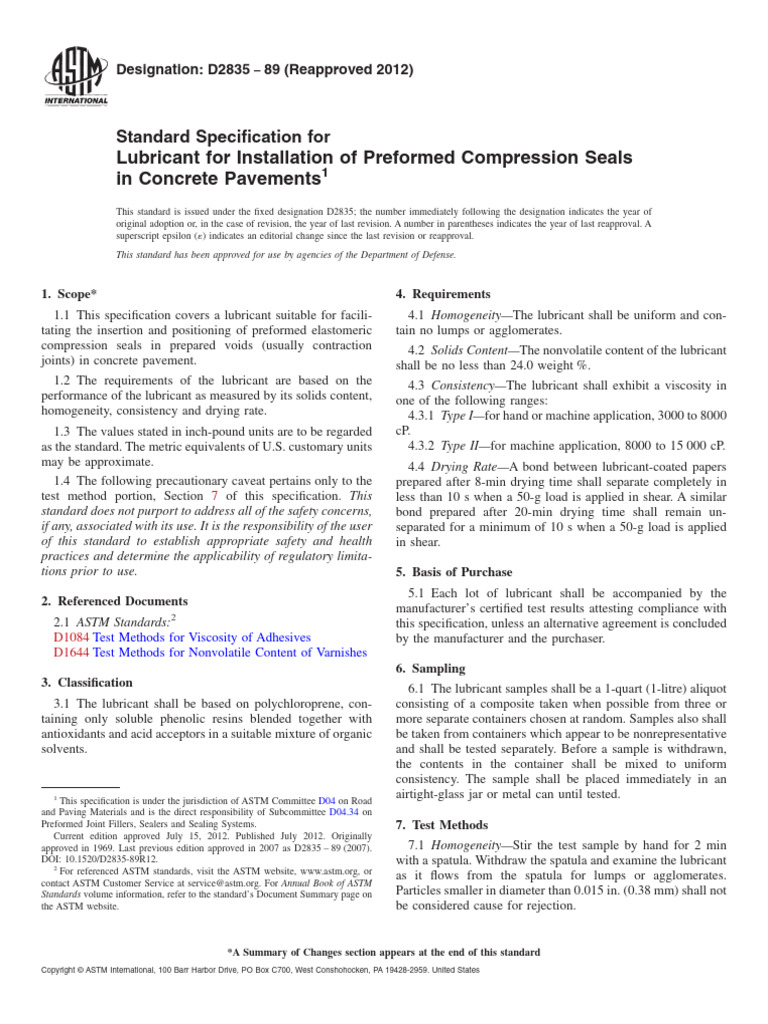 Designation D2835 ÔêÆ 89 (Reapproved 2012) | PDF | Specification ...