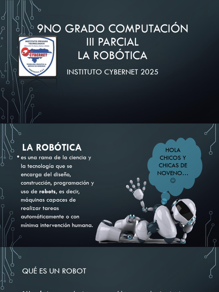 Introducción a la Robótica en 9° Grado | PDF | Informática | Robot