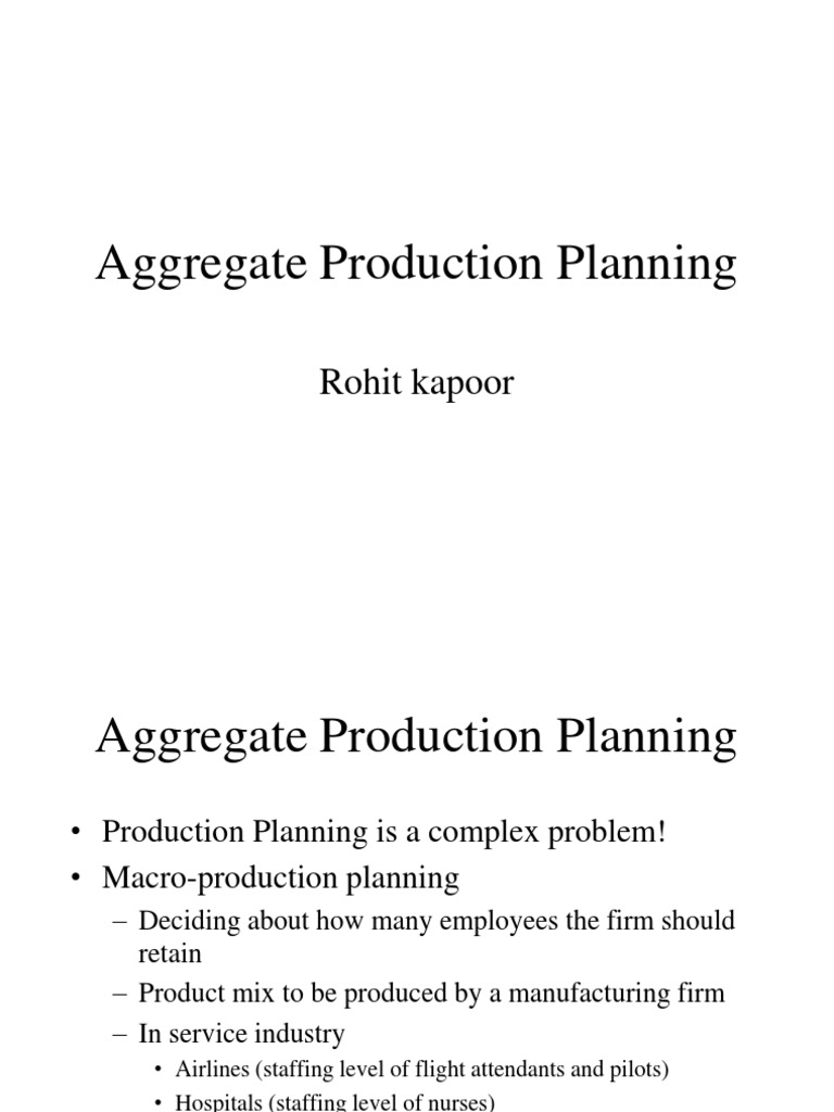 Aggregate Production Planning | PDF | Inventory | Employment