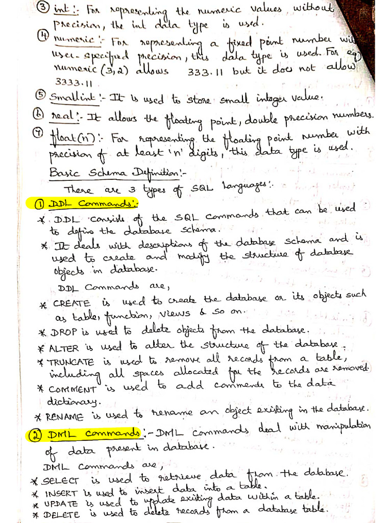 DDL, DML and DCL Commands-1 | PDF