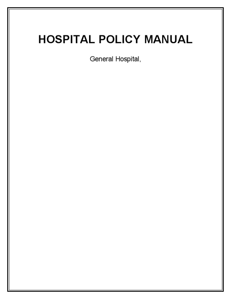 Hospital Policy Manual | PDF | Emergency Department | Ambulance