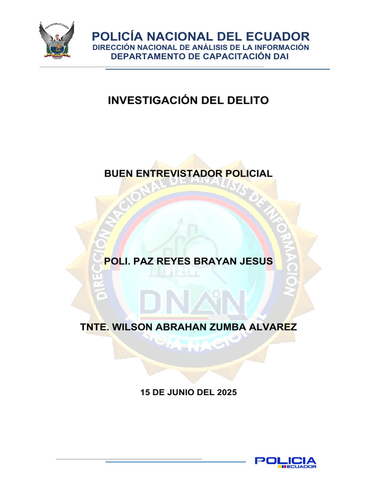 TAREA 2 Investigación Del Delito Poli. Paz Brayan | PDF