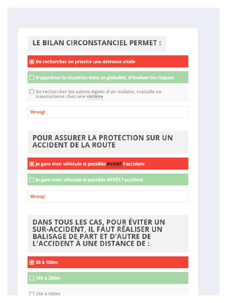 Screencapture Infopompiers Pse Quiz QCM Secourisme 2023 09 20 18 - 47 ...