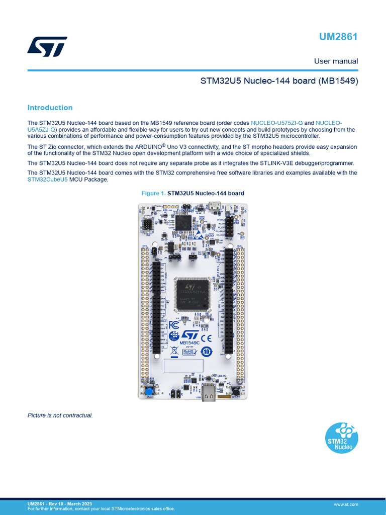 Um2861 Stm32u5 Nucleo144 Board Mb1549 Stmicroelectronics | PDF | Usb | Computer Architecture