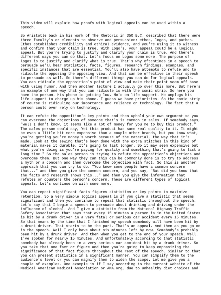 Proof, Logical Appeals in Persuasion-English | PDF | Logos