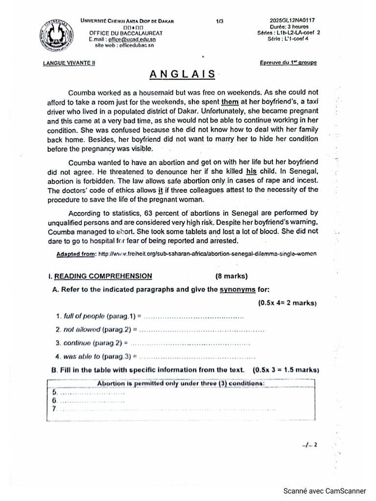 Lv2 Anglais Bac 2025 | PDF