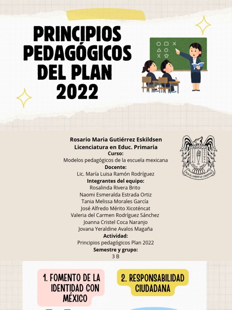 Principios Pedagógicos del Plan 2022 | PDF