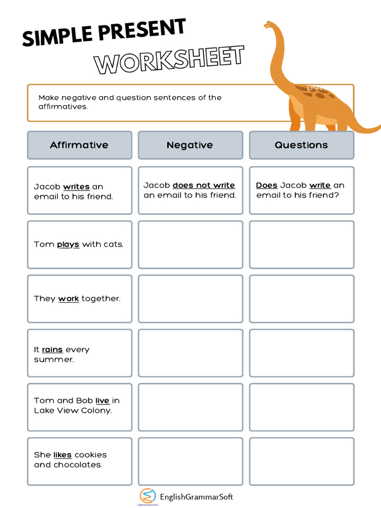 Simple Present Tense Worksheet | PDF | Grammar | Syntax