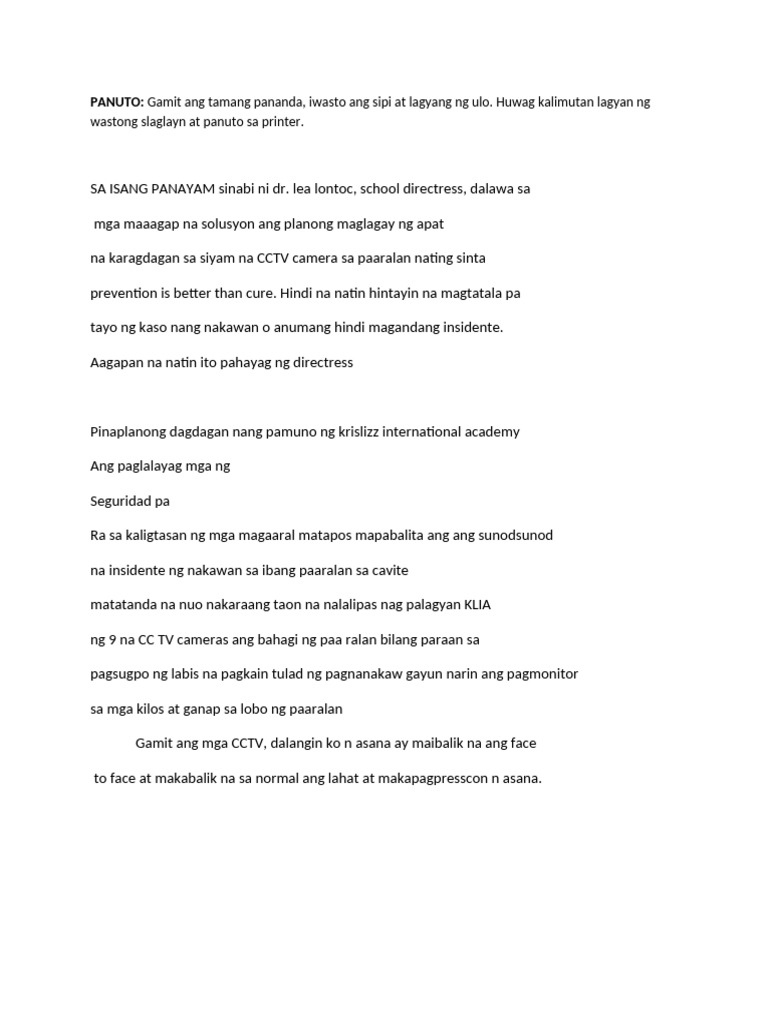 Worksheet 1 Copyreading | PDF