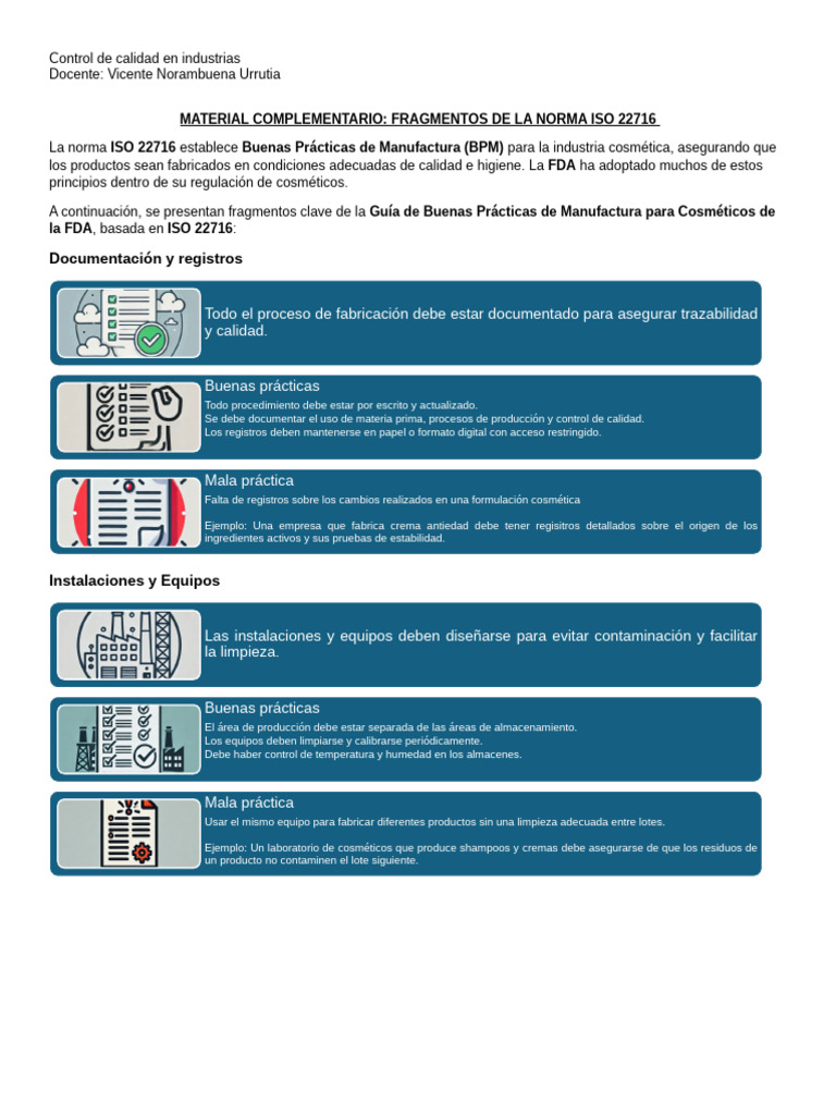 Material Complementario Iso 22716 | PDF | Calidad (comercial ...