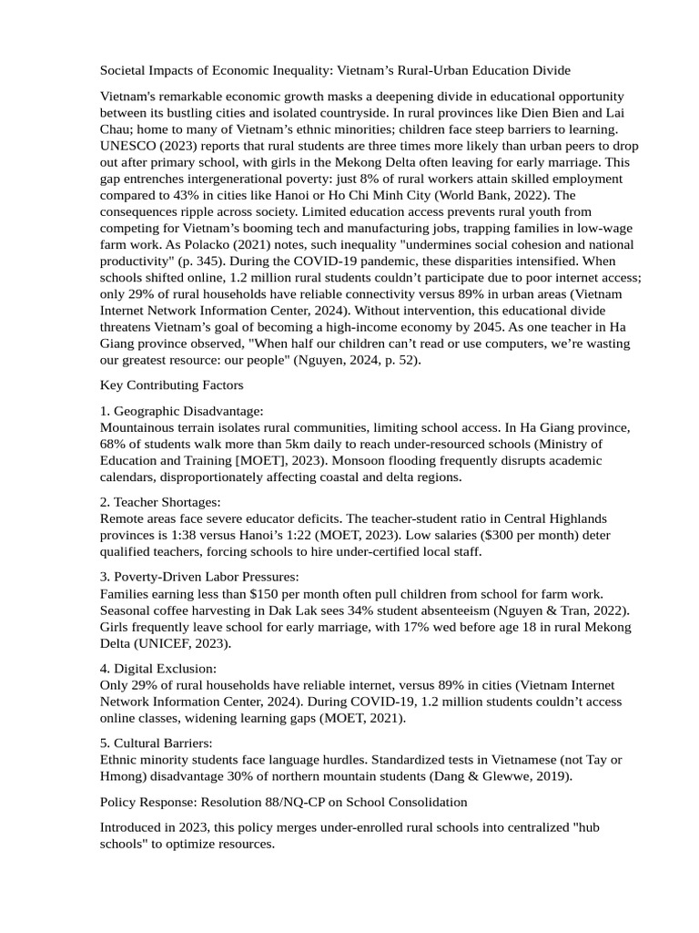 Societal Impacts of Economic Inequality | PDF | Vietnam | Economic ...