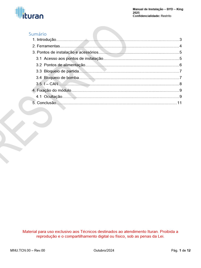 Manual de Instalação BYD King 2025 | PDF