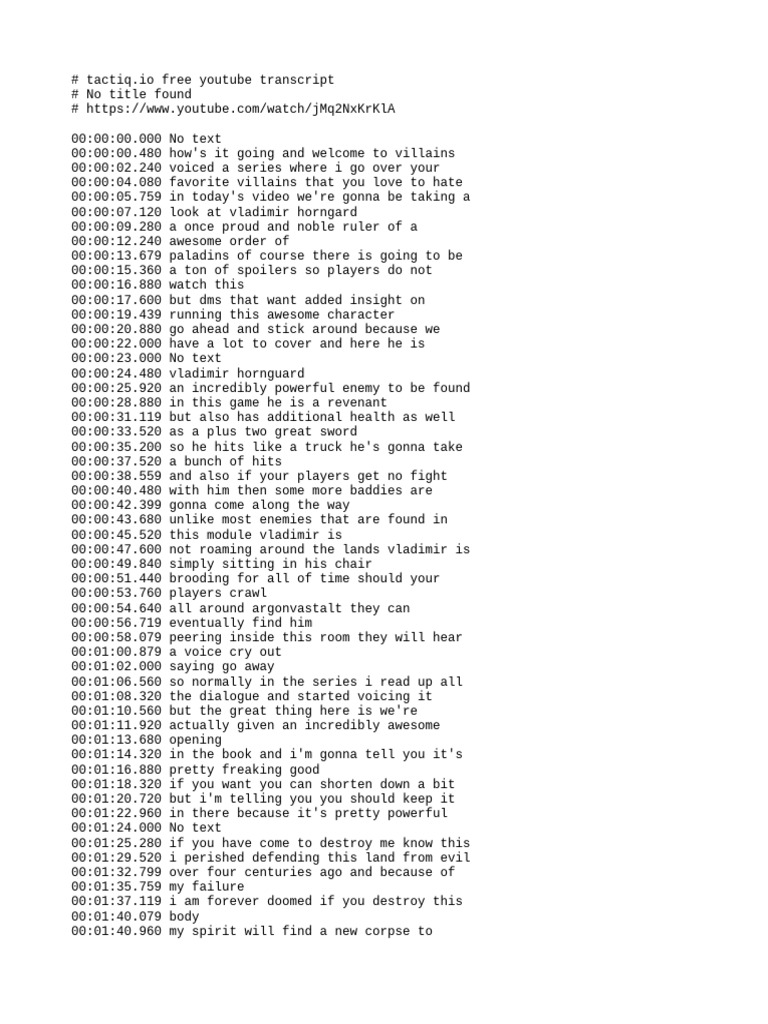 Tactiq Free Transcript JMq2NxKrKlA | PDF