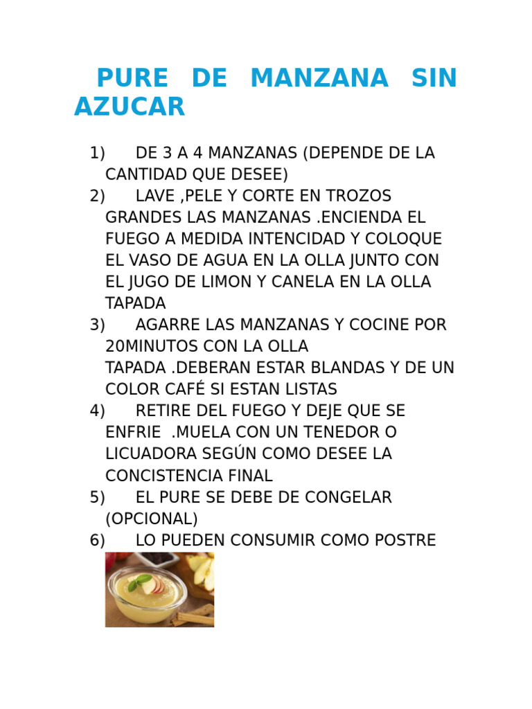 Pure de Manzana Sin Azucar | PDF