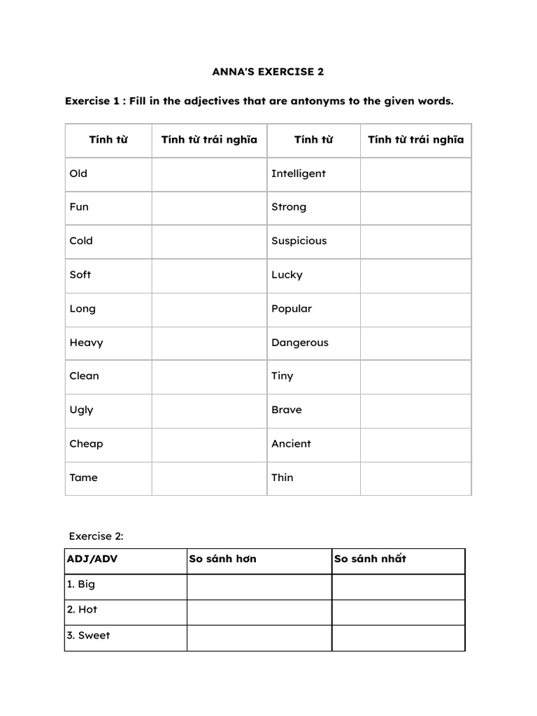 Anna's Exercise 2 | PDF