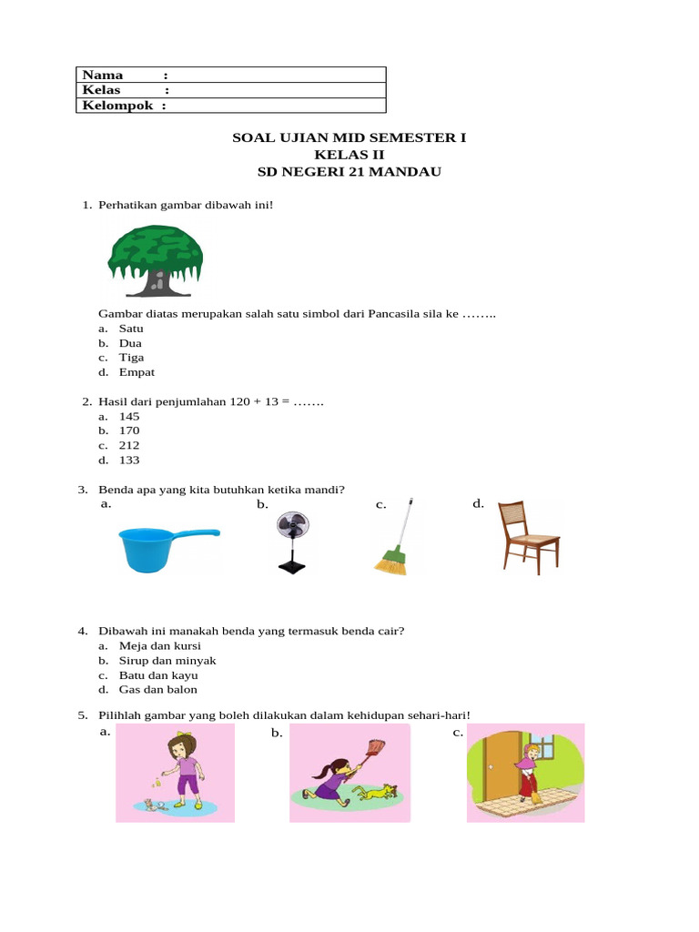 Soal Mid Kelas 2a | PDF