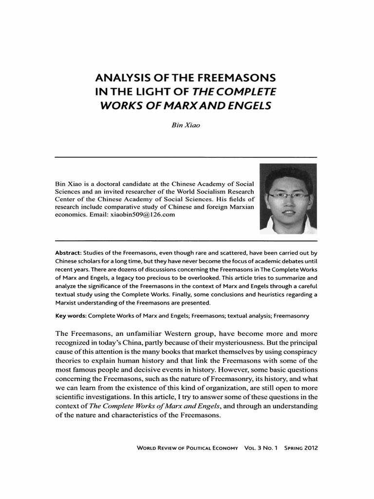 Analysis of The Freemasons in The Light of The Complete Works of Marx ...