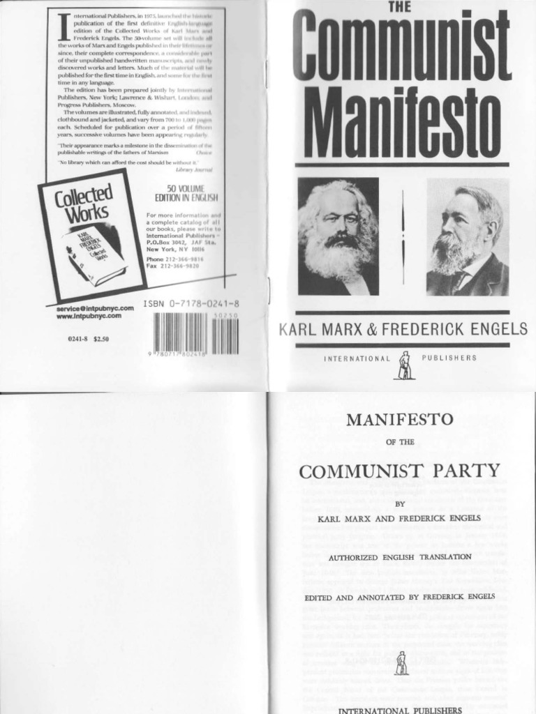 The Communist Manifesto - Karl Marx, Friedrich Engels | PDF