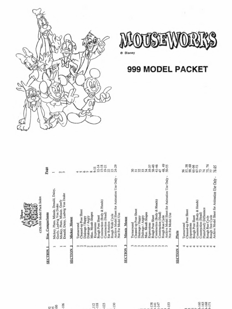 Disney Mickey Mouse Model Packet | PDF | Shoe | Foot