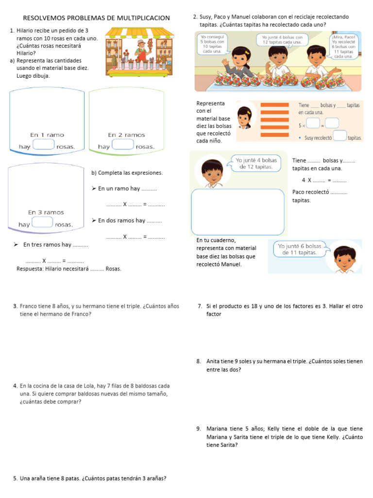 Problemas de Multiplicación para Niños | PDF