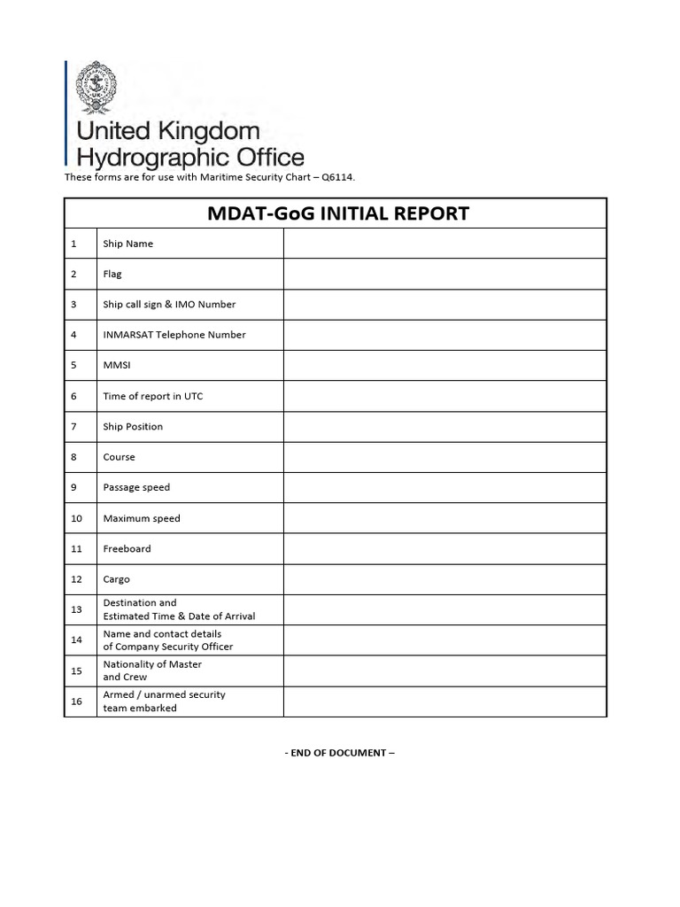 MDAT-GoG Initial Reporting Forms | PDF