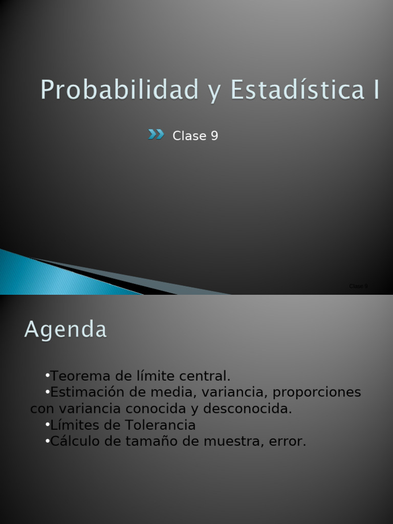 Clase 9 | PDF | Intervalo de confianza | Media