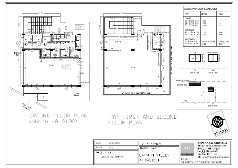 Labour Quarters Door and Window Plan | PDF
