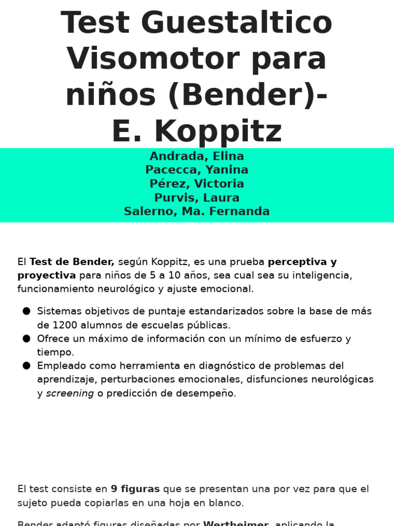 PPT BENDER | PDF | Inteligencia | Las emociones