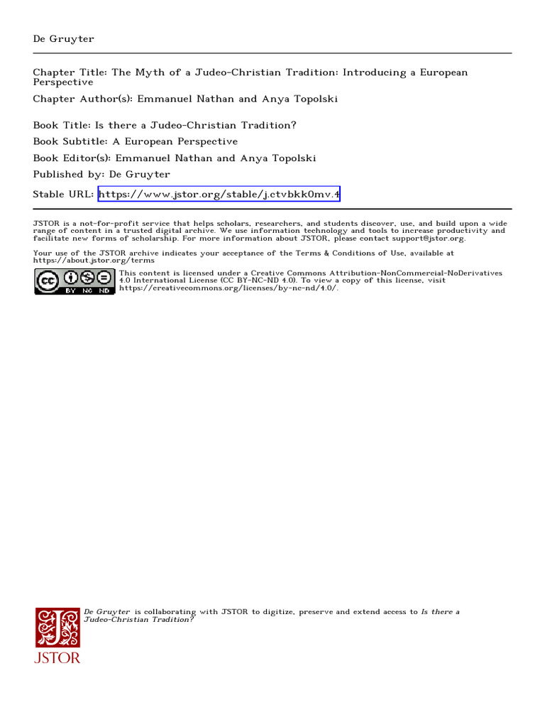 The Myth of A Judeo-Christian Tradition | PDF