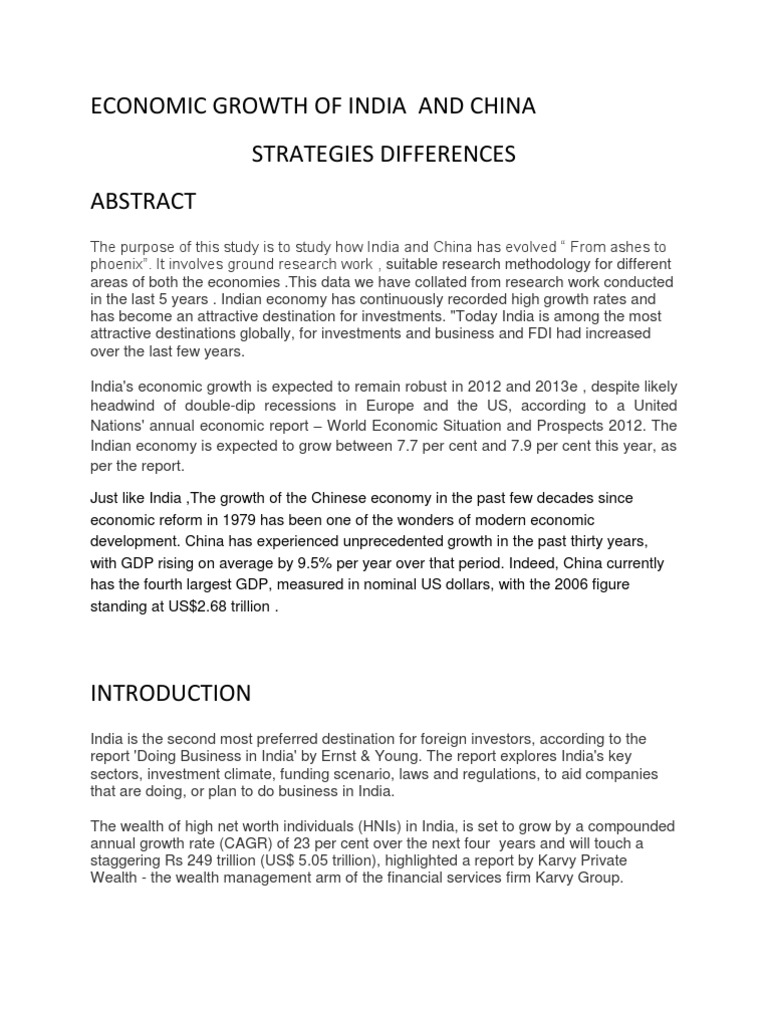 Economic Growth of India and China | PDF | China | World Politics