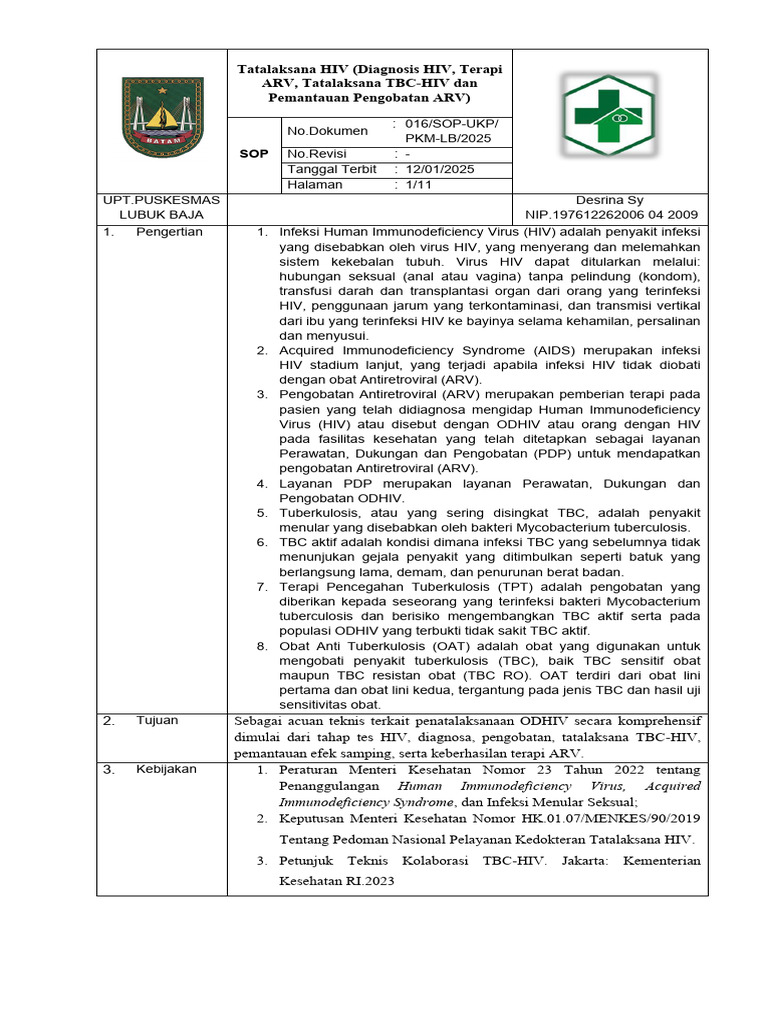 Tatalaksana Komprehensif HIV dan TBC | PDF