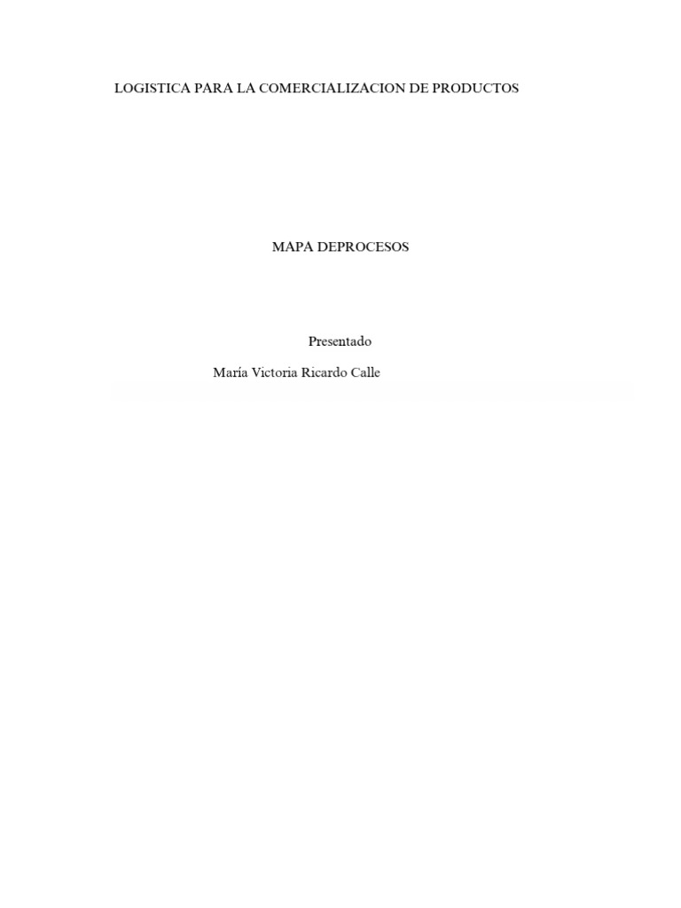 Mapas de Procesos en Logística Efectiva | PDF | Calidad (comercial ...