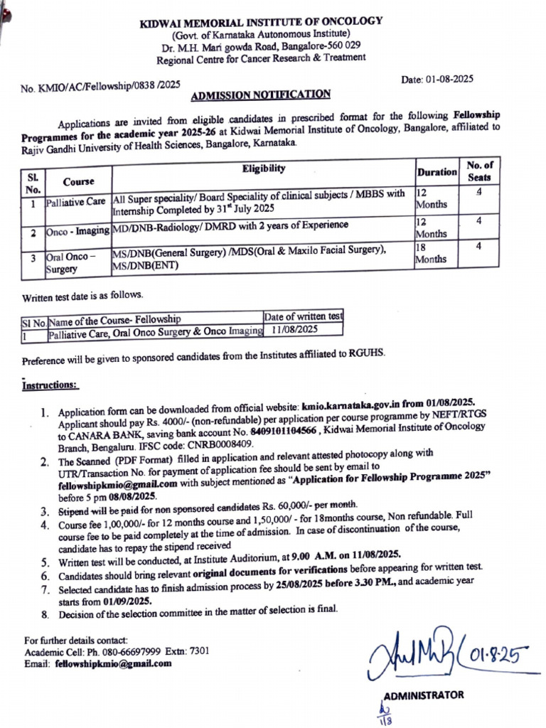 Notification & Application (Fellowship) 2024-25 PDF | PDF