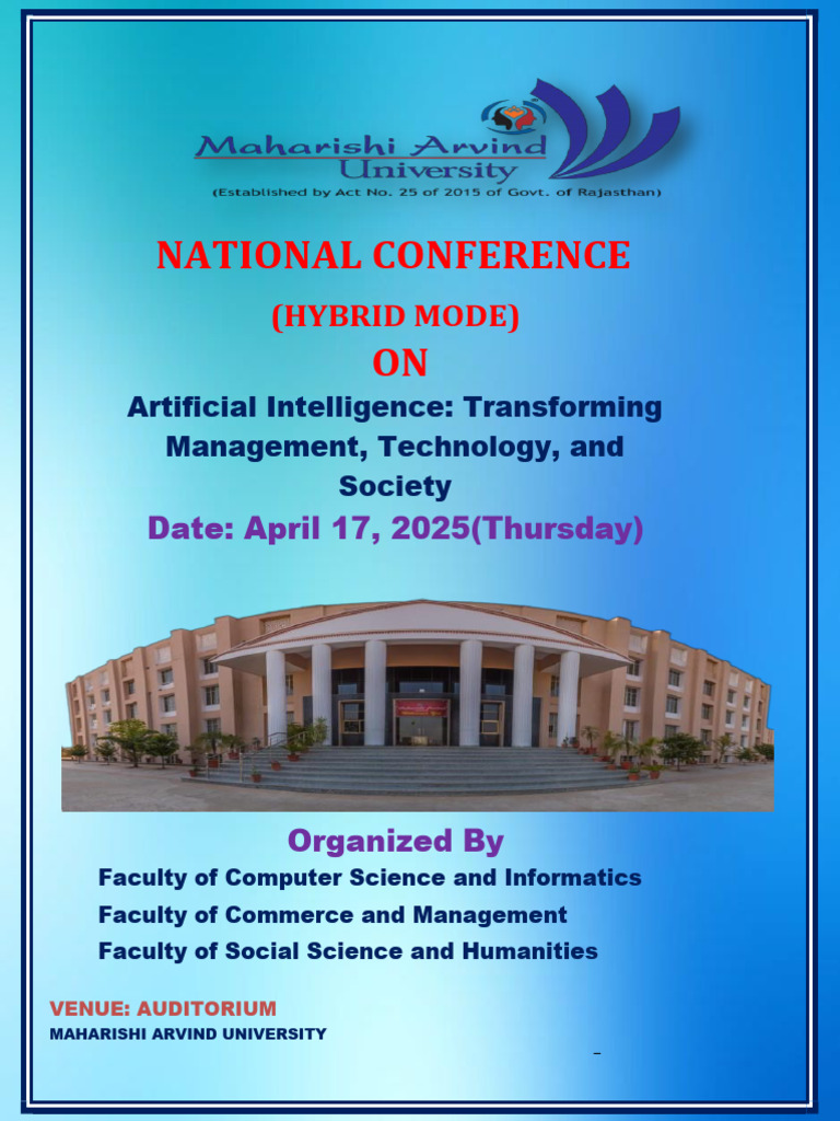 AI - National Workshop Brochure MAU 2025 - 1 | PDF | Artificial ...