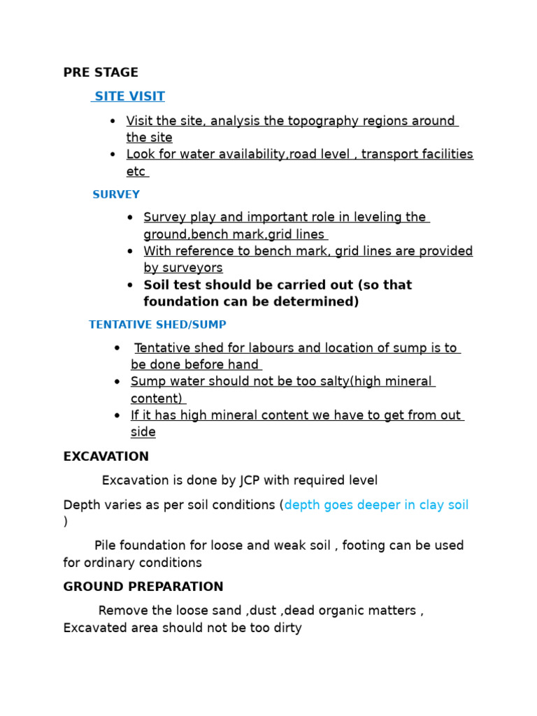 Site Preparation and Foundation Guide | PDF
