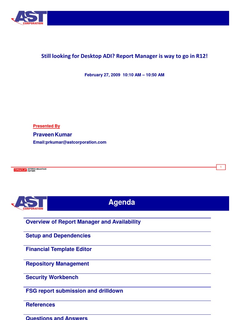 Oracle Report Manager - R12 | PDF | Oracle Database | Databases