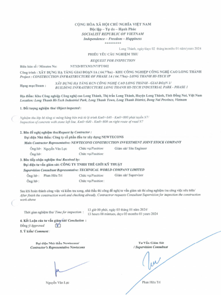 Ntxd-btxm1-n7-Pt-002 Nghiem Thu Lop Be Tong Xi Mang Hang Ben Trai Tu Ly Trinh Km0+640 - Km0+800 ...